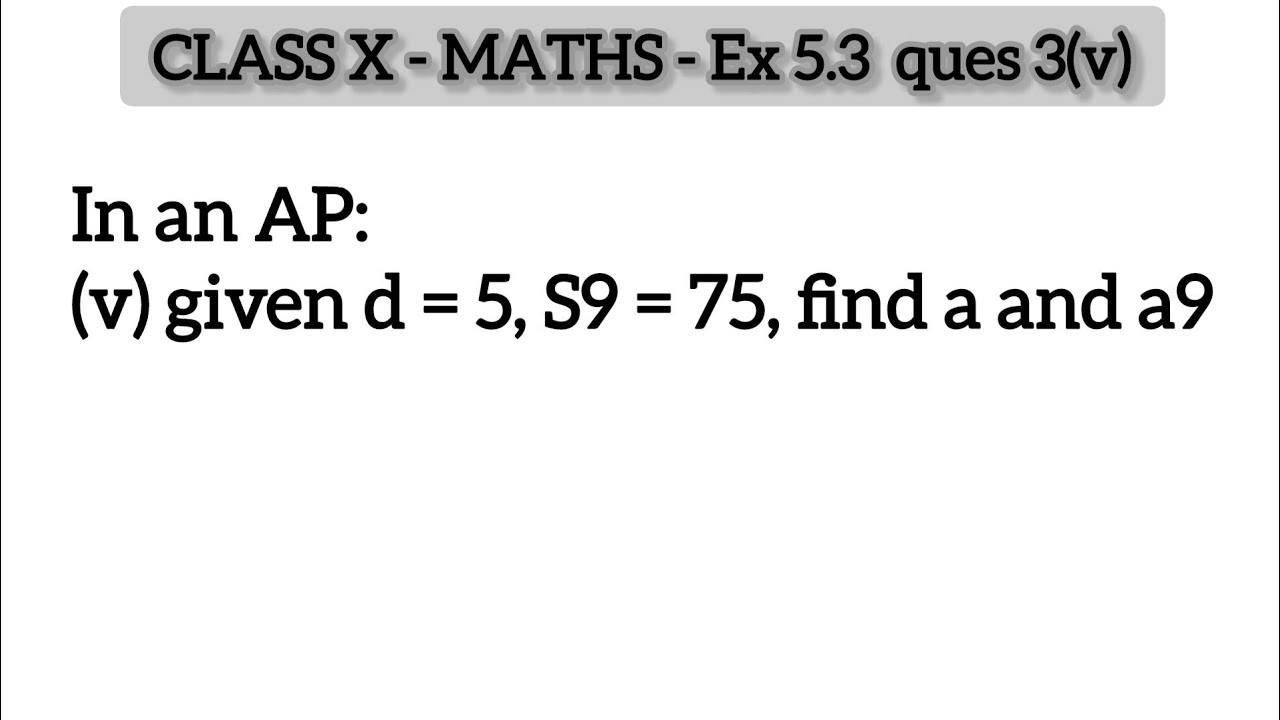 Q3v Ex 53 Arithmetic Progression Chapter 5 Class 10th Ncert 7383