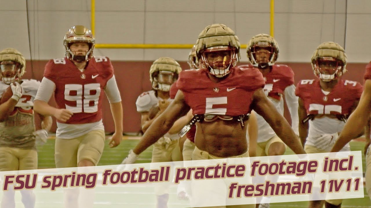 FSU Football spring practice footage, freshman 11-on-11 - YouTube