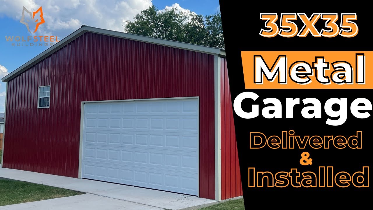 35 x 35 Metal Garage Building Installation Part 2 | WolfSteel Buildings ...