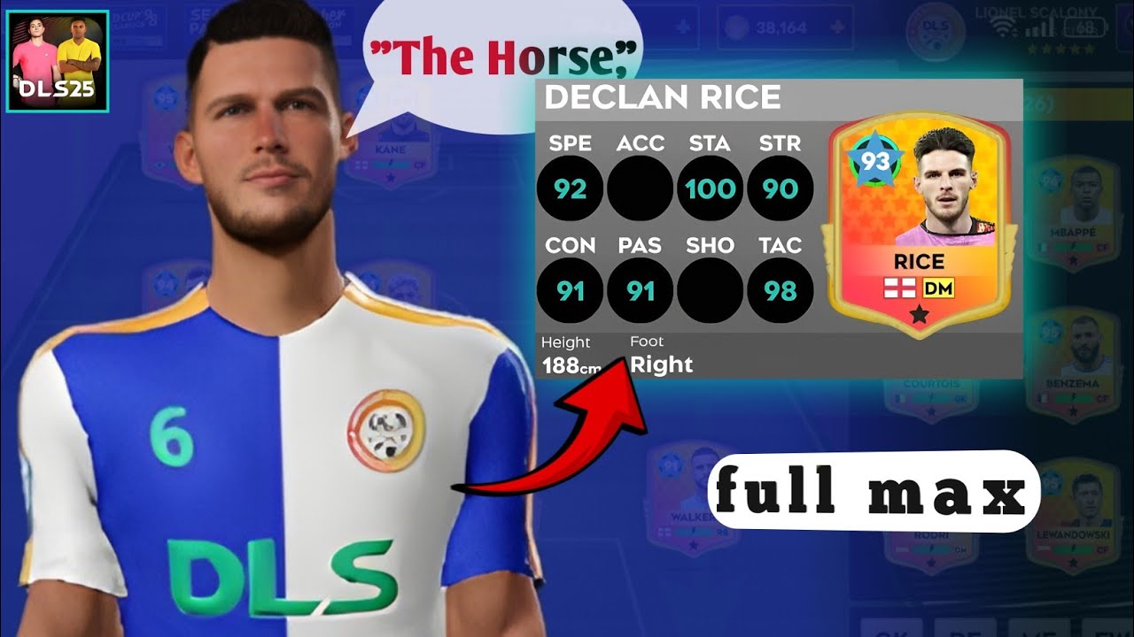 DLS 25 Declan Rice MAX 93 rated 🥶 - YouTube