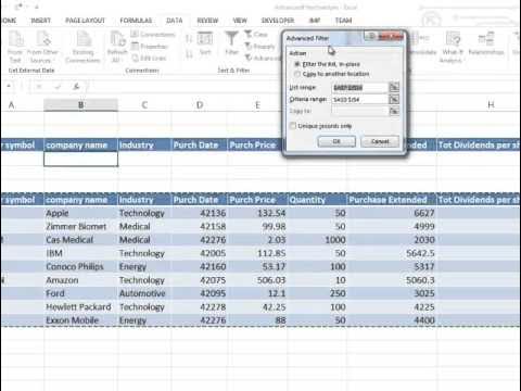 Excel 2013 Advanced Filter using a Macro - YouTube