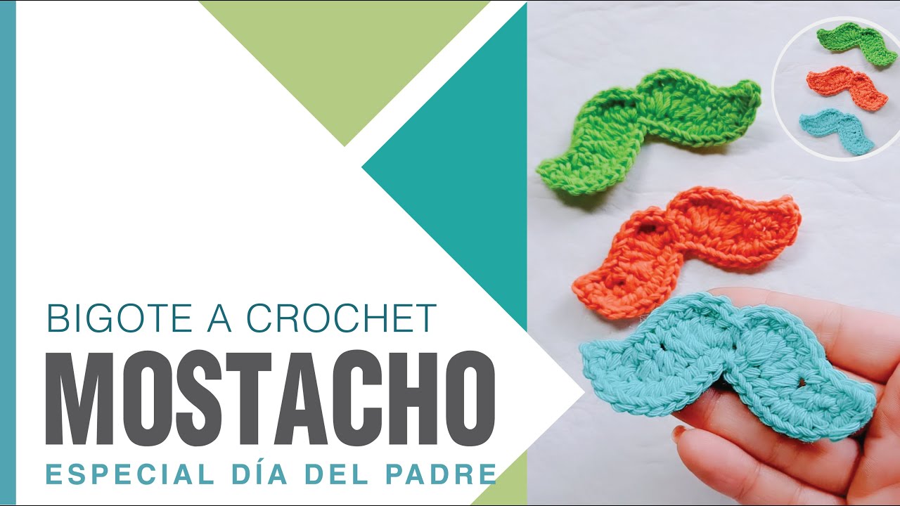 MOSTACHO A CROCHET tejido paso a paso. BIGOTE para papá ♥ - YouTube