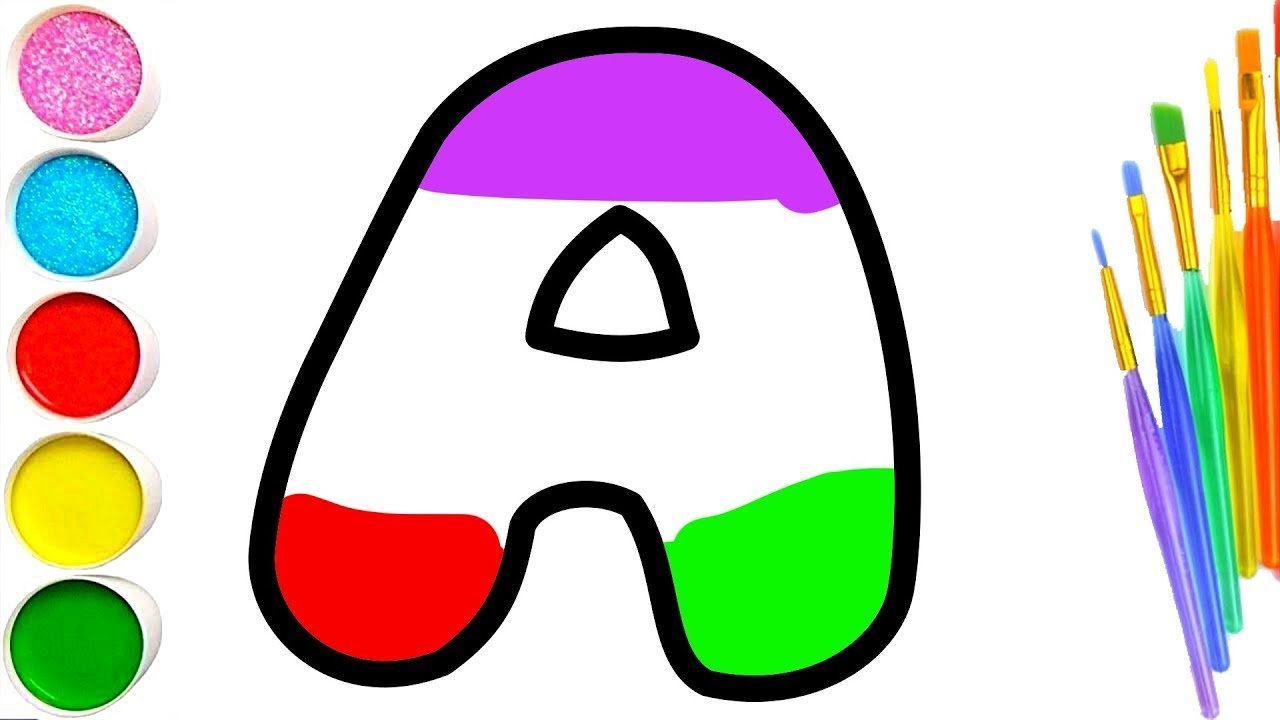 Learn the alphabet. Letter A. Drawing for children - YouTube