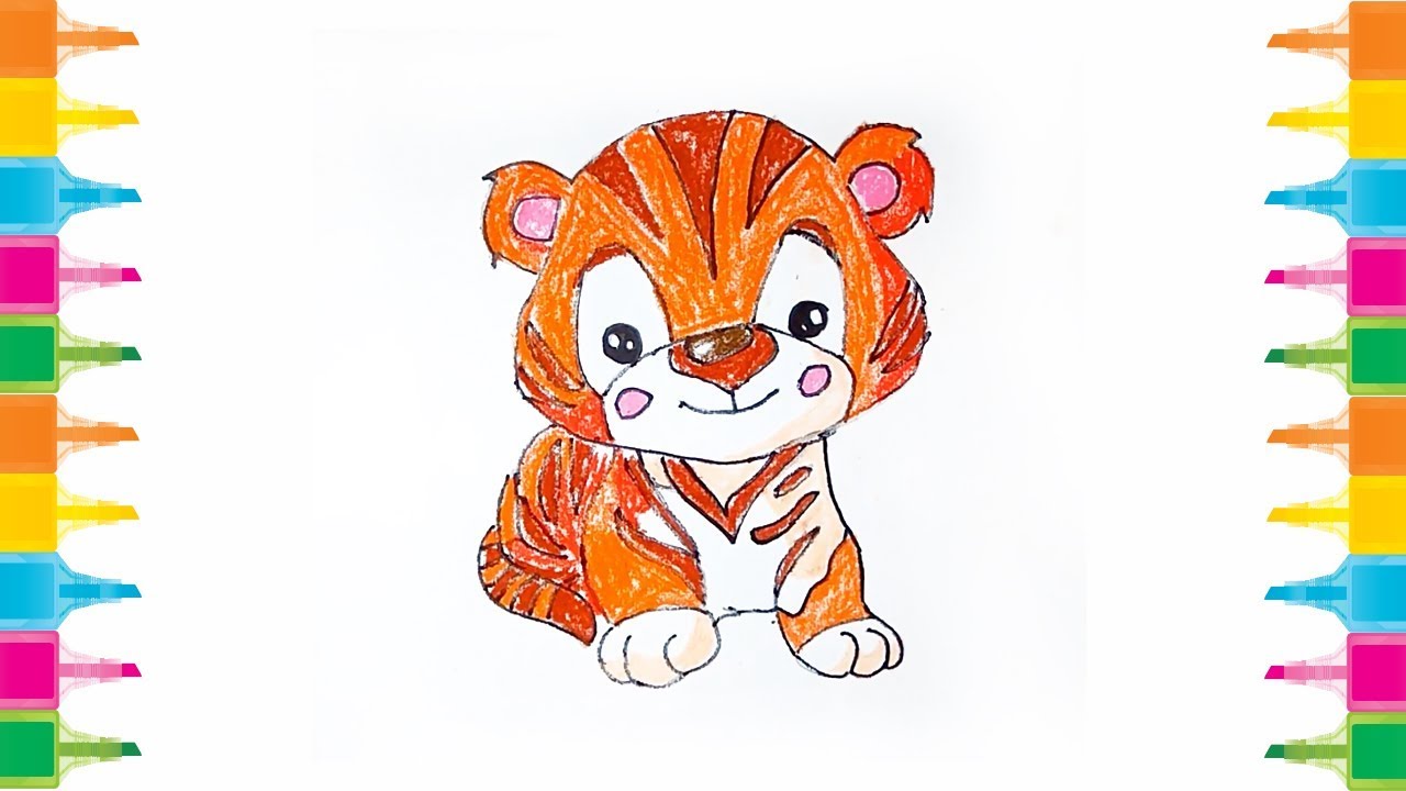 How to draw a Tiger Cub step by step - YouTube
