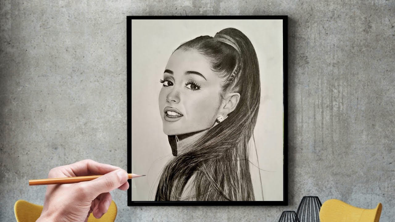 How to draw Ariana Grande step by step... - YouTube