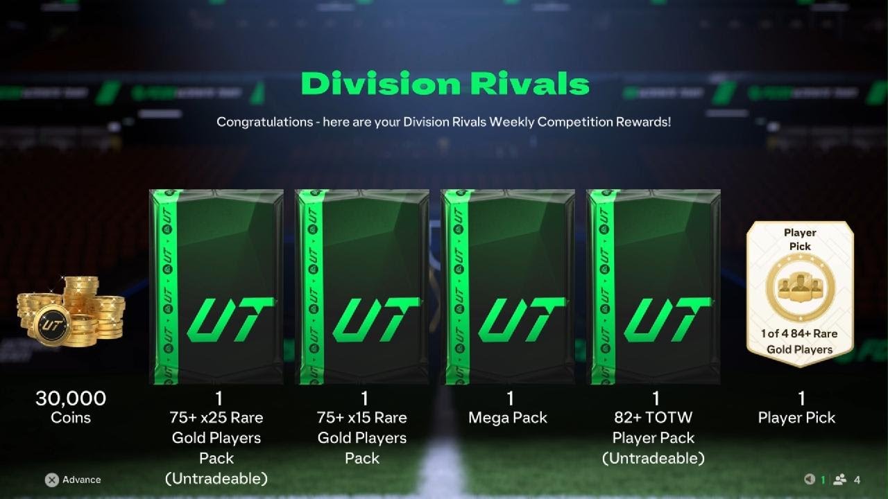 EAFC25 Division Rivals Rank 4 Rewards!!! - YouTube