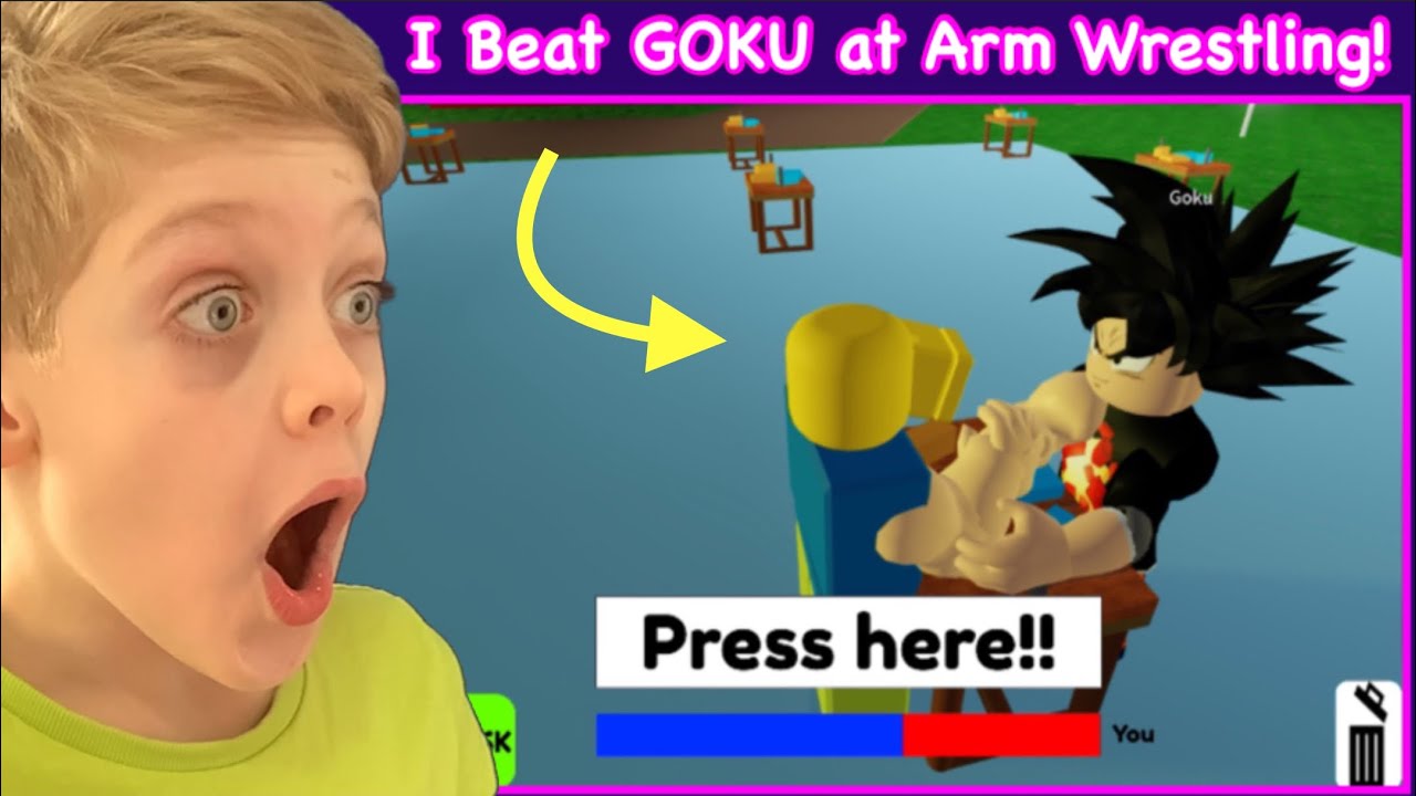 I Beat GOKU in Roblox Arm Wrestling Simulator… (Part2) - YouTube