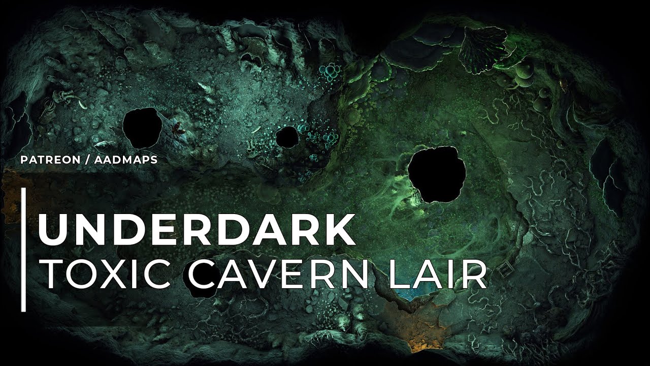 UNDERDARK Toxic Cavern Lair | Animated Battle Map from Fantasy ...