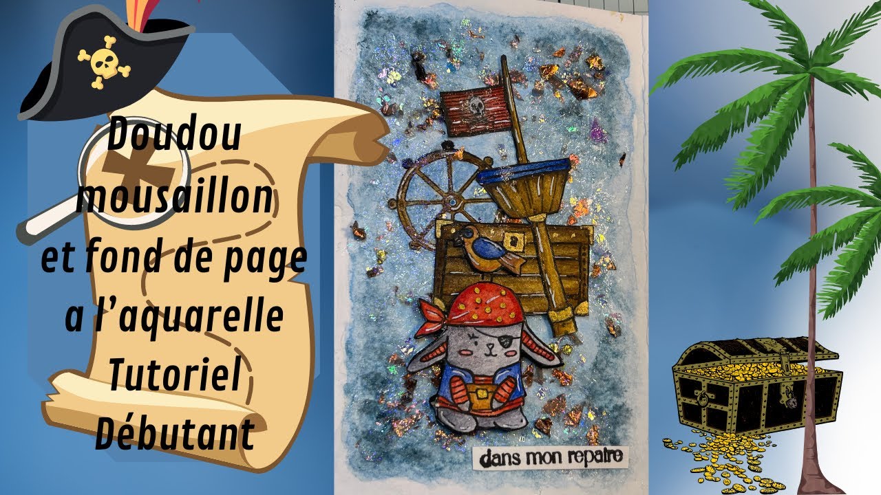 Doudou moussaillon et fond de page, tout à l’aquarelle⛵️👩‍🎨 - YouTube