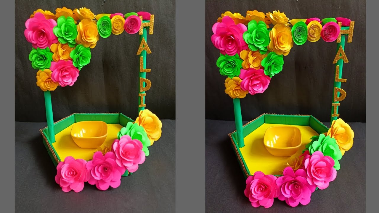 DIY Haldi Platter Making Idea At Home/Handmade Haldi Platter Decoration ...