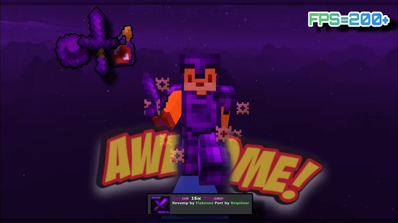 Venom 16x PvP texture pack for mcpe | PvP Montage video in mcpe ...