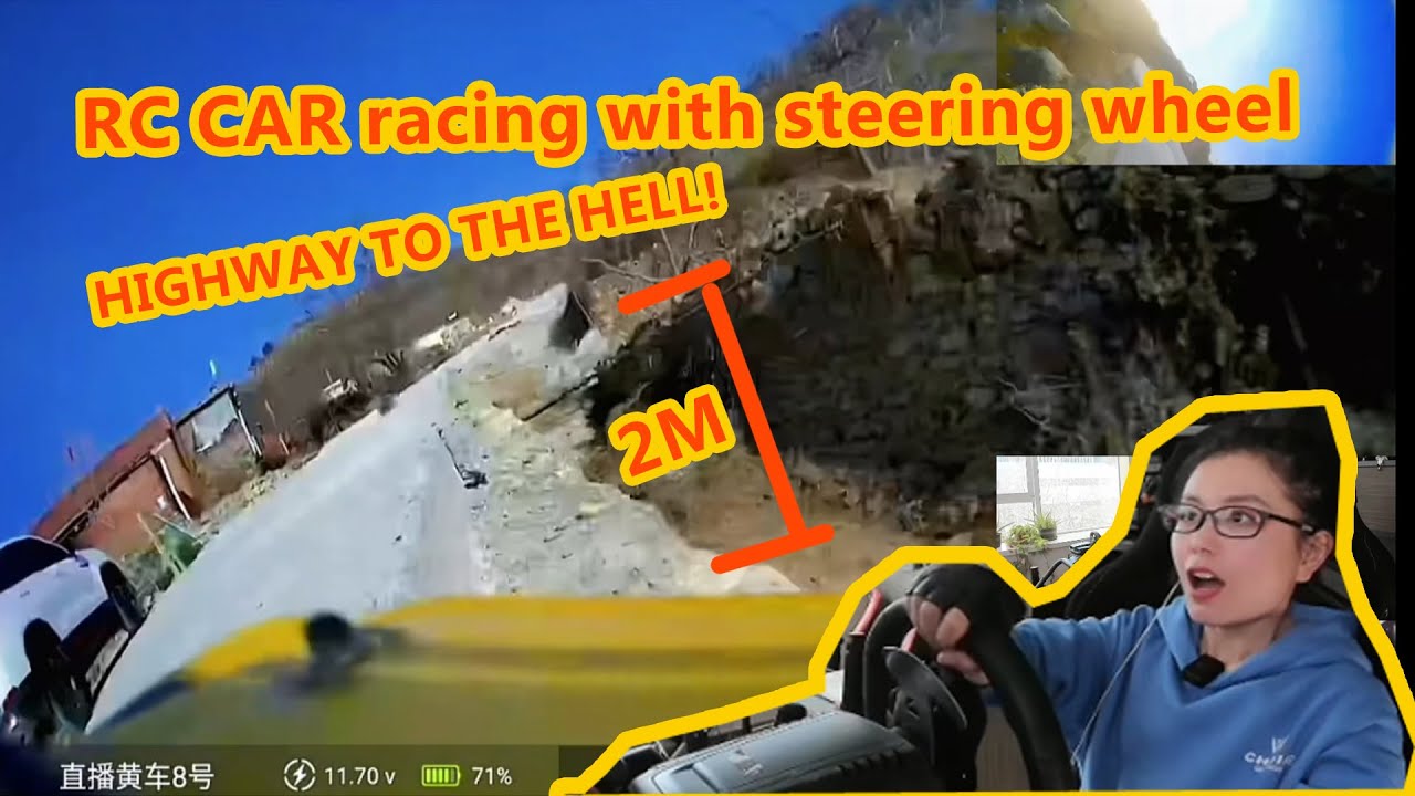 Falling off cliff!Driving rc car racing with steering wheel and motion ...
