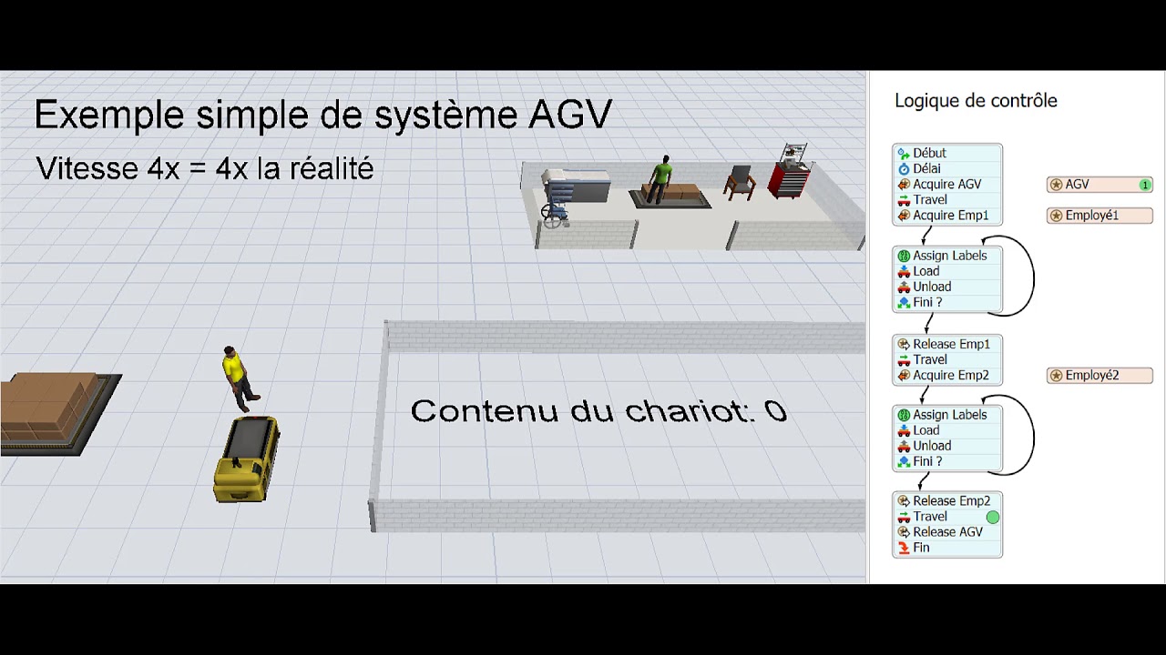 Exemple AGV avec Flexsim - YouTube