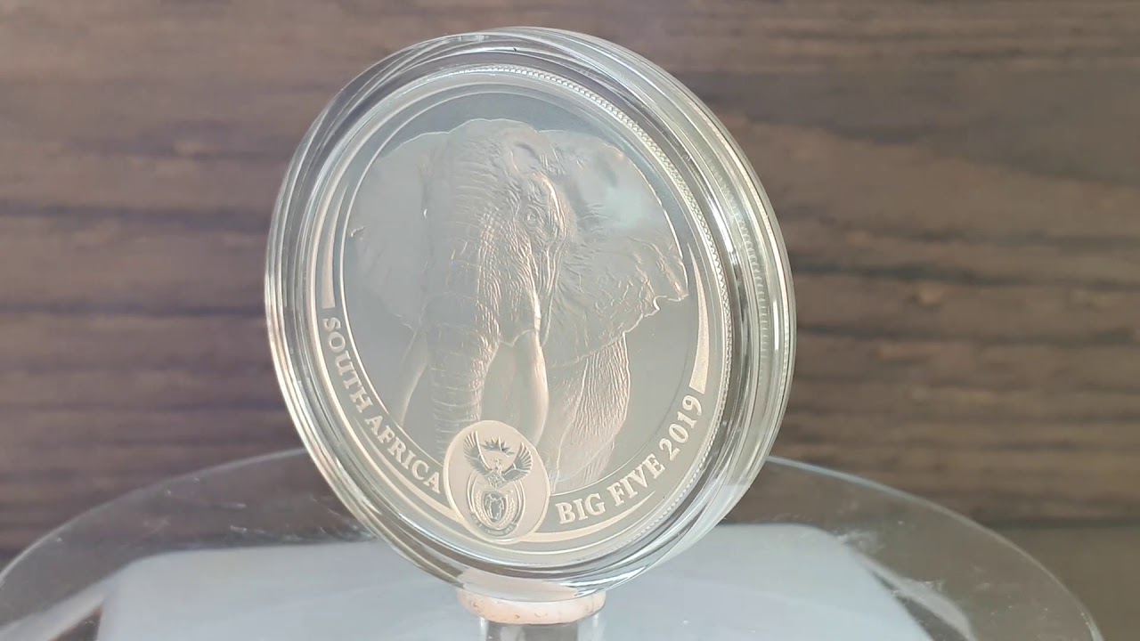5 rand silver The Big Five: Elephant one ounce fine silver 2019 South ...
