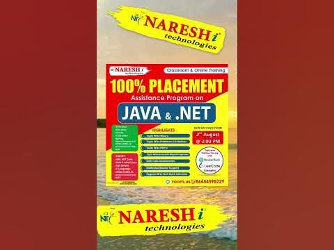 100% Placement Assistance Program On Java Developer & Dot Net | NareshIT. #java #dotnet # ...