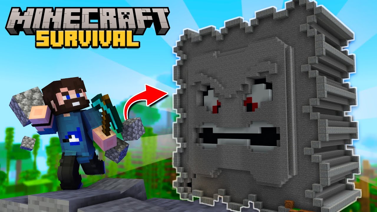 I Built a Thwomp STONE FARM in Minecraft Survival - YouTube