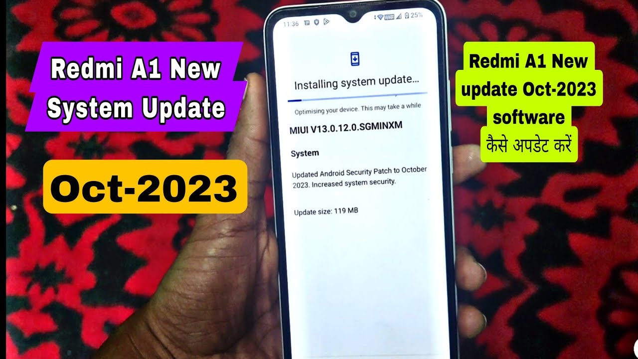 Redmi A1 New System update Oct 2023 Security Patch Full Details V13.0. ...