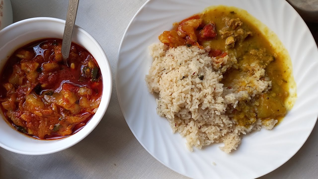 Hyderabadi Dalcha - bagara chawal recipe / making bagara khana dalcha ...