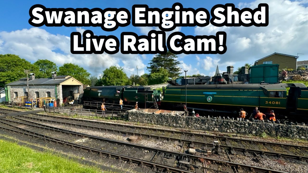 SWANAGE ENGINE SHED & TURNTABLE..! #LiveRailCam #Railway #LiveStream # ...