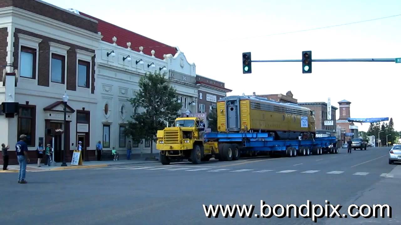 Milwaukee Road E-9 Engine 36A moves through the streets of Deer Lodge ...
