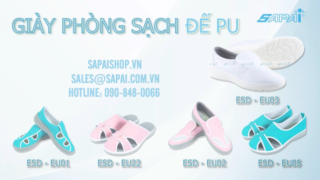 SAPAI Giày phòng sạch đế PU | SAPAI Cleanroom PU Shoes - YouTube