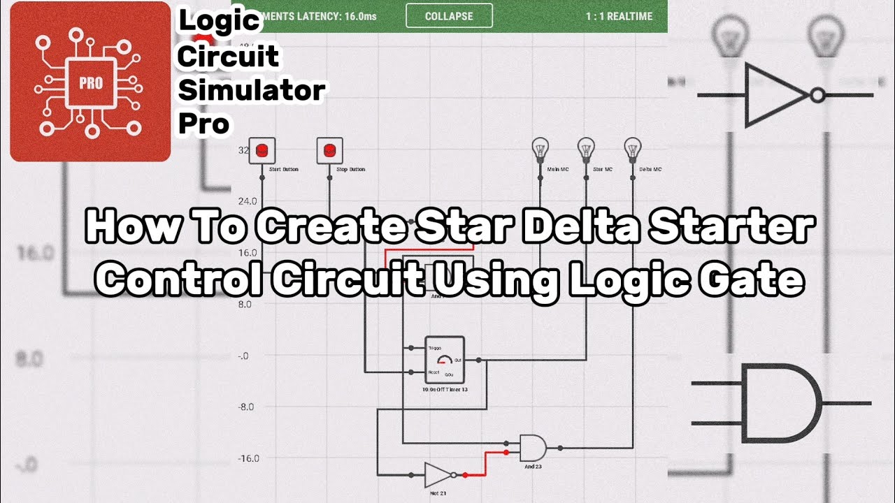 How to Start Delta Starter control circuit using logic gate in Logic ...