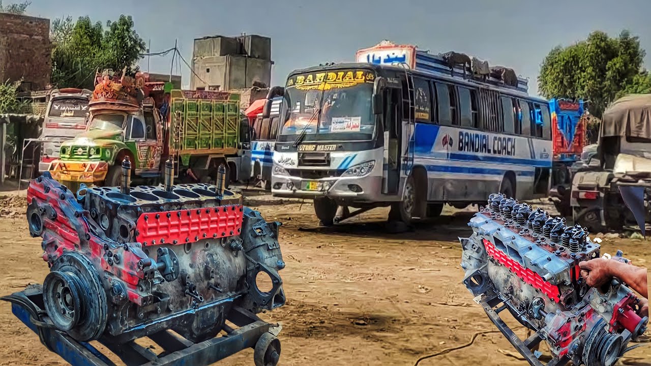 These Real Mechanics Rebuild Heavy Bus Engine//Hino 7d engine repair ...