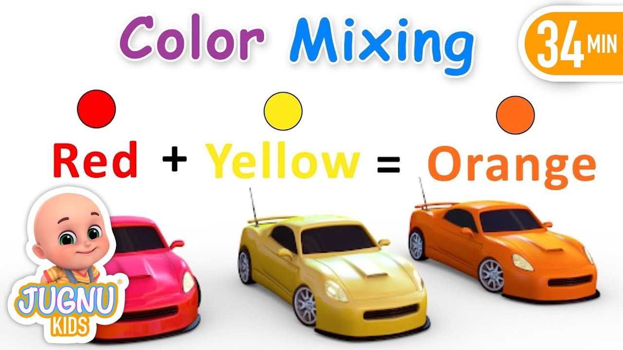 How to Make Colors for kids - Colors with Paints Trucks - kindergarten ...