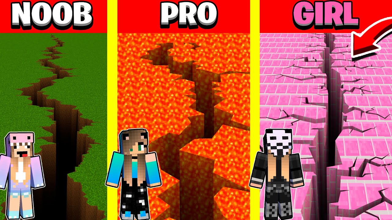 Minecraft Battle: UNDERGROUND BASE TUNNEL HOUSE BUILD CHALLENGE - NOOB ...