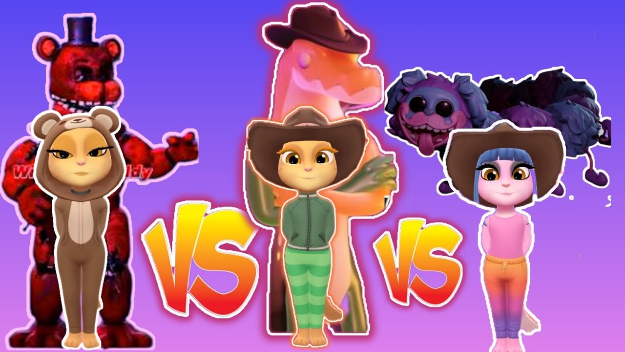 My Talking Angela 2 VS Freddy FNAF VS PJ Pug-a-Pillar VS Poppy Play ...