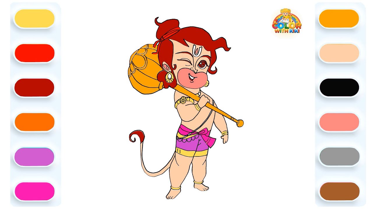 Learn to Draw Little Bal Hanuman - Drawing and Coloring Tutorial for ...