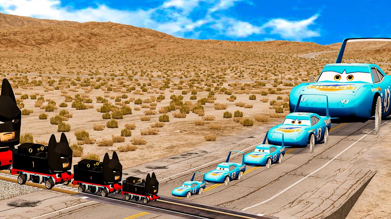 Big & Small King Dinoco with Saw wheels vs Big & Small Lego Batman The ...