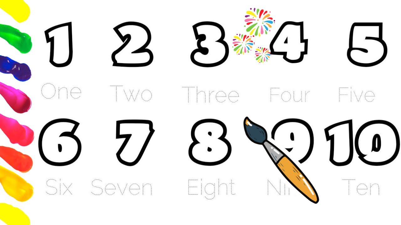 Learn 123 with Colouring ||Learn 12345|| Numbers for kids ||Painting by ...