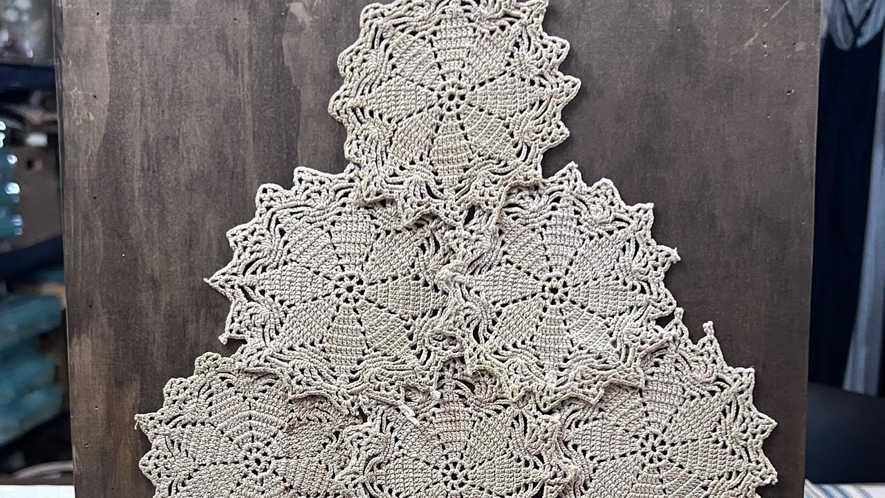Scrappy's Rustics is live! Vintage Doily Tree - YouTube
