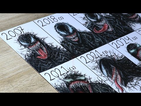 I drew the FULL Evolution of VENOM! (From Past to Present)