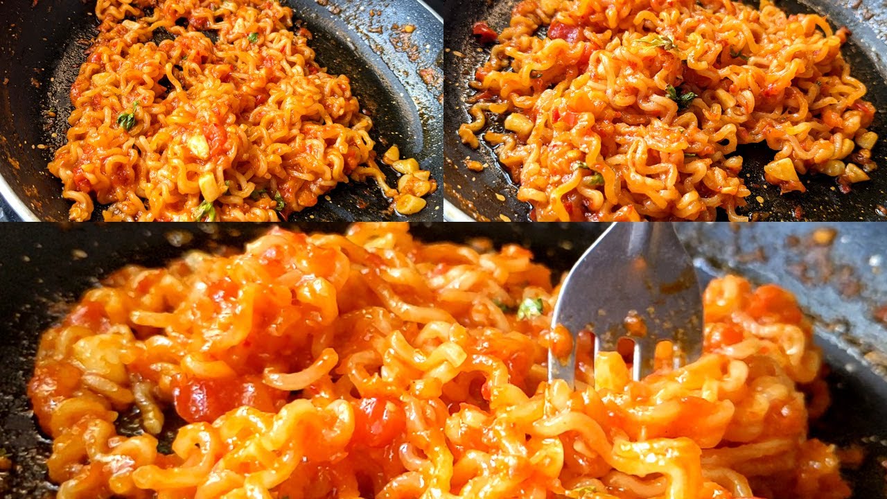 Spicy Chilli Garlic Maggi Chilli Garlic Noodles Red chili Maggi Red ...