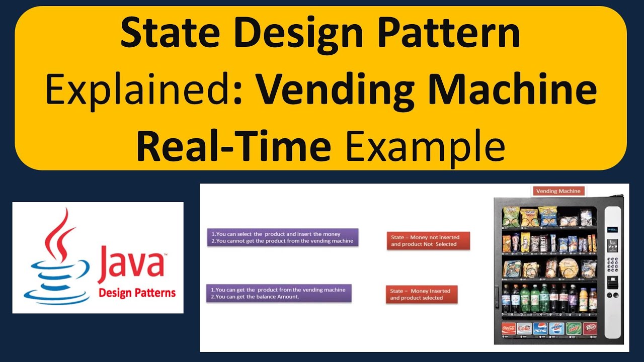State Design Pattern Real Time Example Vending Machine YouTube State Design Pattern Real Time Example Vending Machine YouTube