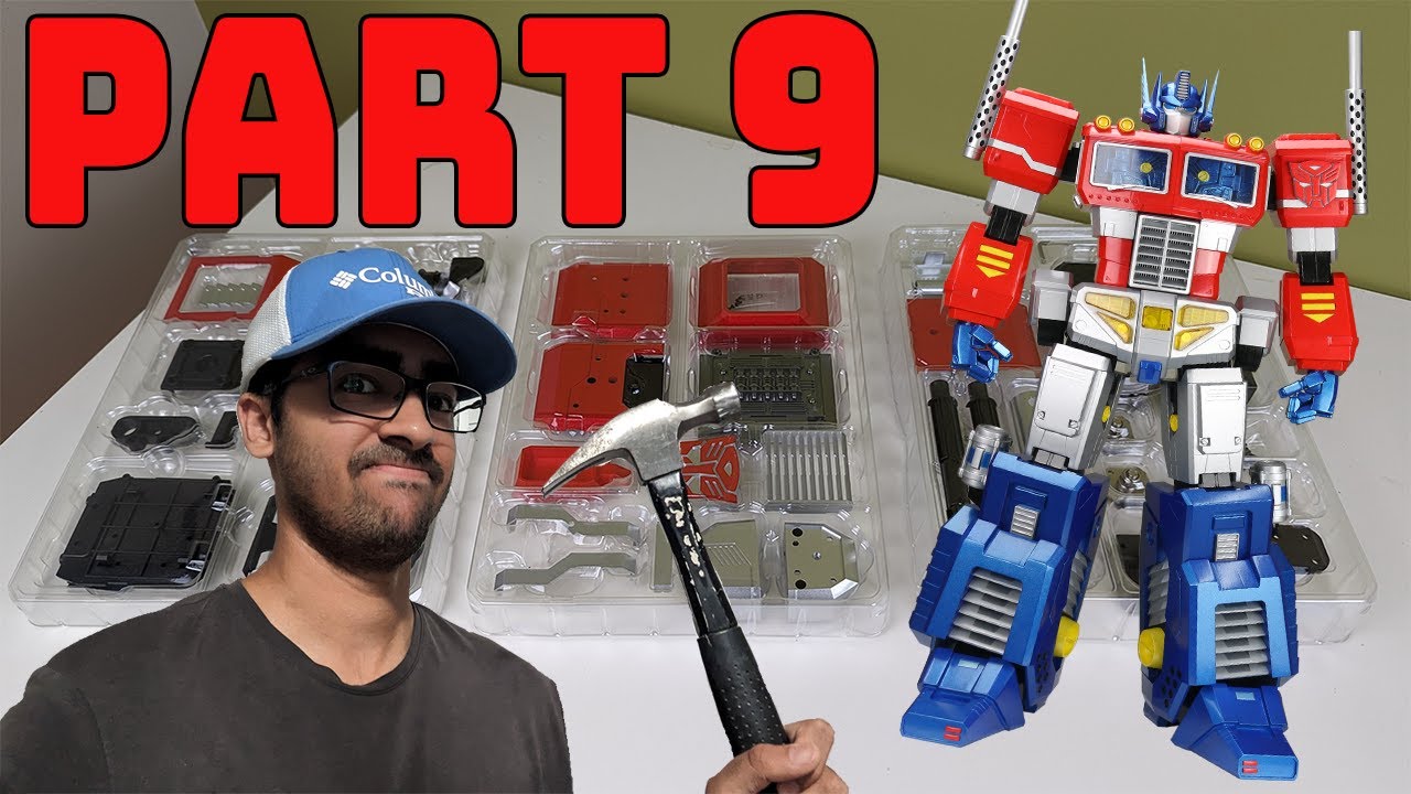 LIVE Building MASSIVE Optimus Prime Model Kit PART 9 - Agora Models ...