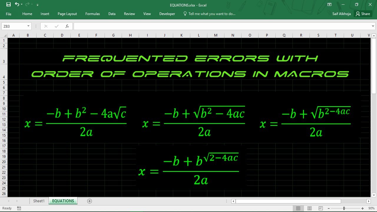 Frequented Errors With Order of Operations in Macros - YouTube