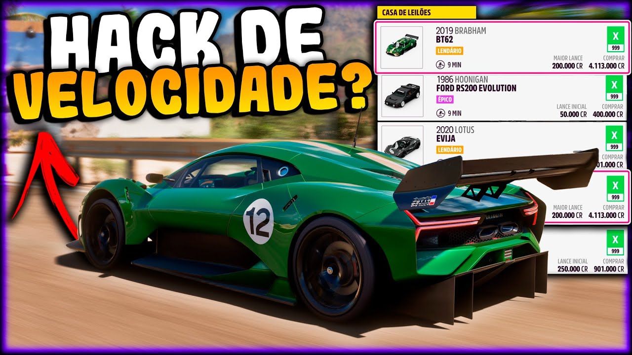 FORZA HORIZON 5 - USEI HACK DE VELOCIDADE NA CORRIDA DE LEILÃO? - YouTube