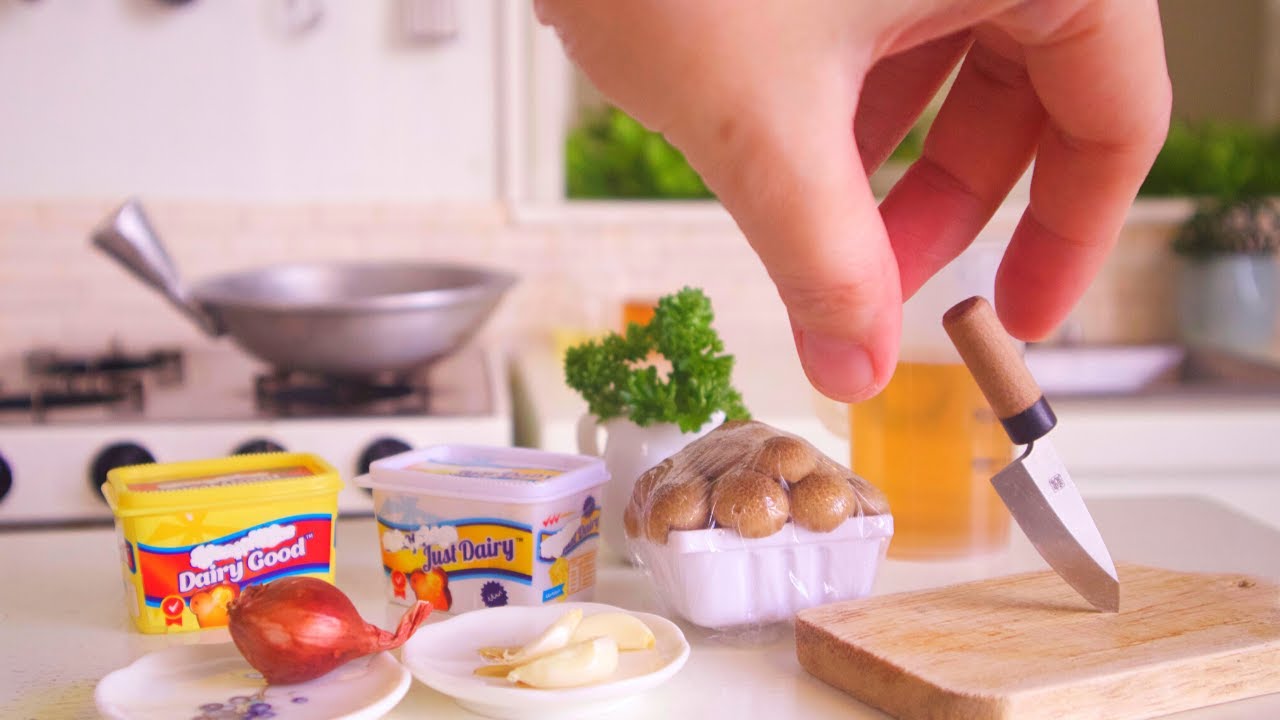 Mini Food ASMR Miniature Cooking KITCHEN TOY Play SET Mushroom ...