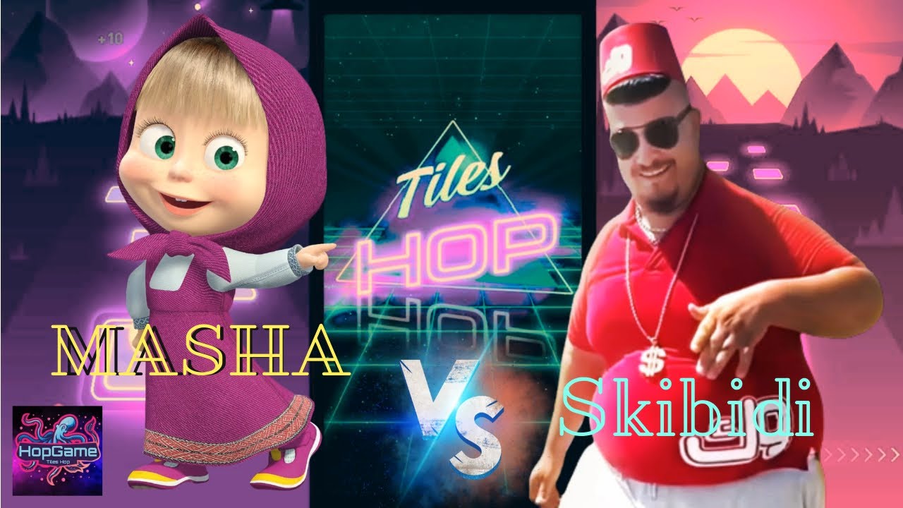masha and the bear VS SKIBIDI BOP YES YES | Tiles Hop EDM Rush! HopGame ...