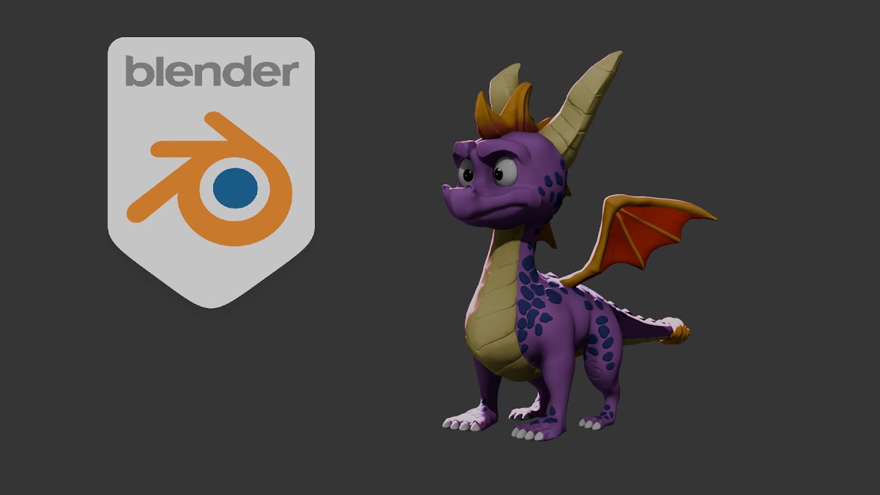 Spyro Sculpt Timelapse - Blender - YouTube