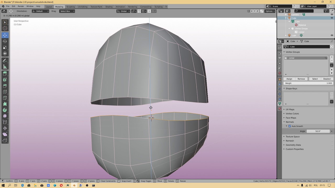 Blender 2.82a - Edge Split - tutorial EN (2020) - YouTube