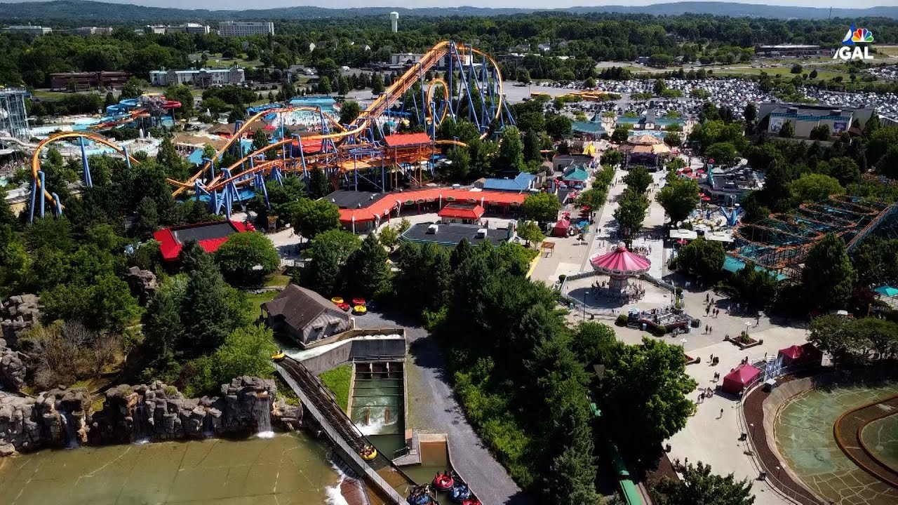 Birds-eye view of Dorney Park - YouTube