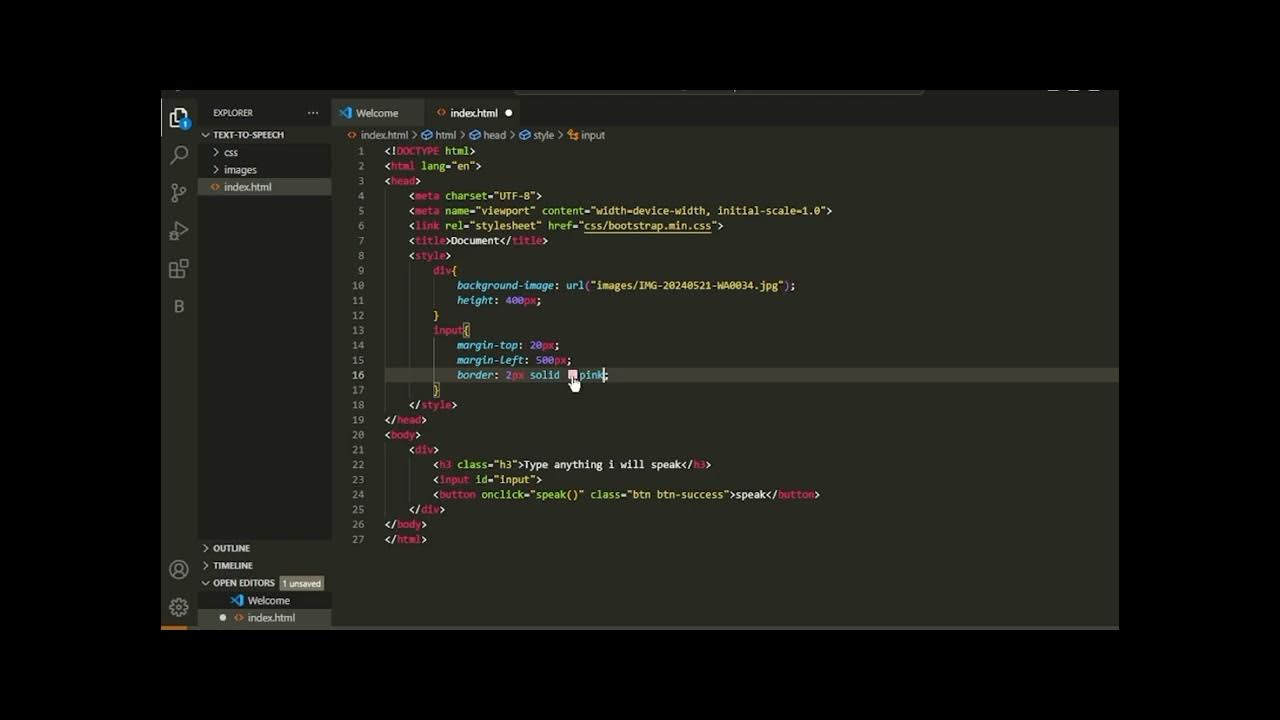 Text to speech Tutorial | HTML,CSS, BOOTSTRAP & JS - YouTube