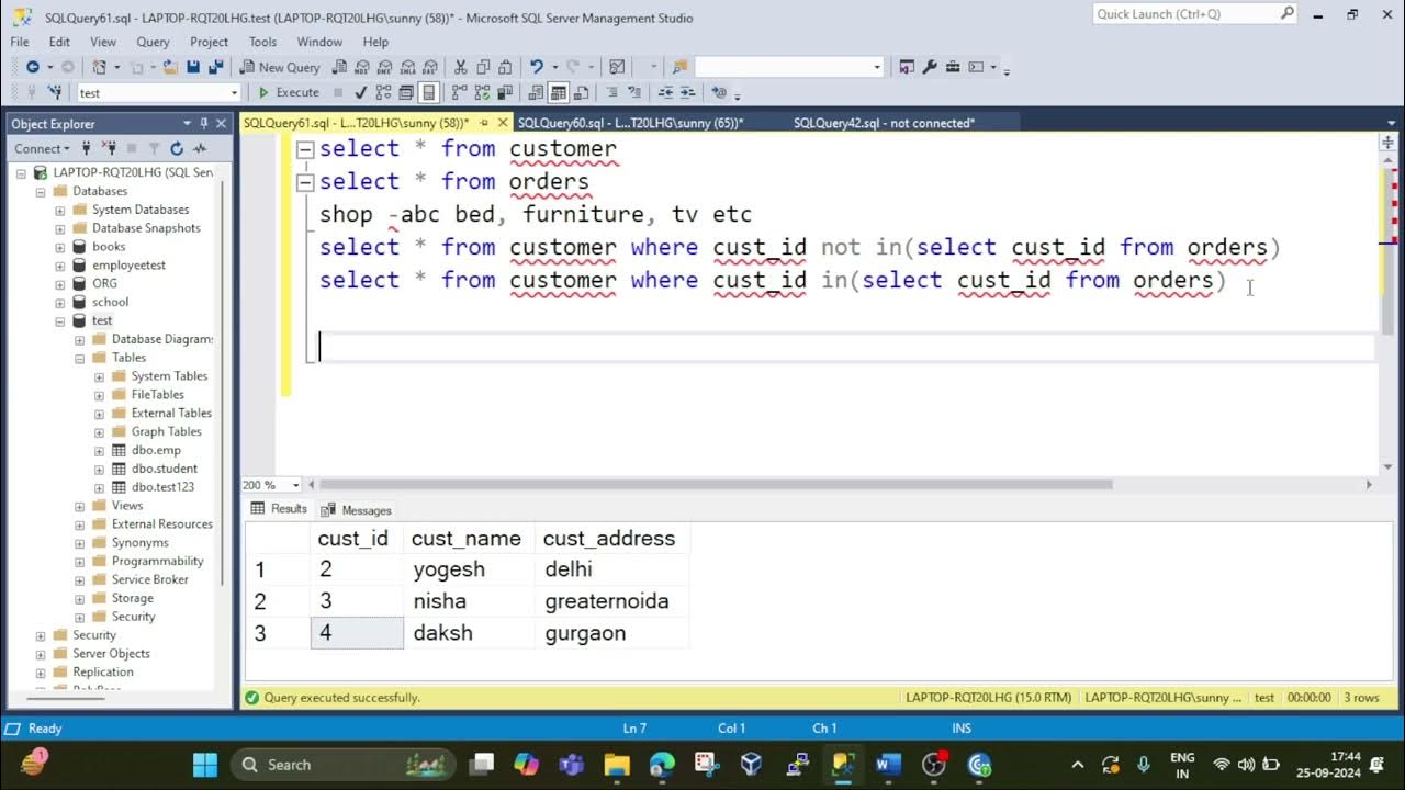 SQL query to find customers who have not placed any order. Session 34 - YouTube