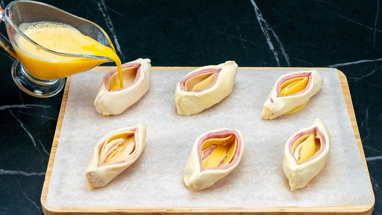 This puff pastry saves me anytime! A quick recipe of boats, with ham ...
