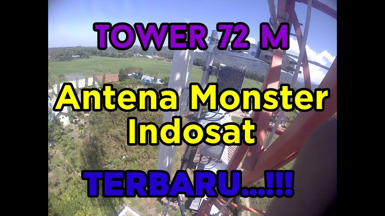 Instal antenna monster Indosat di tower baru - YouTube
