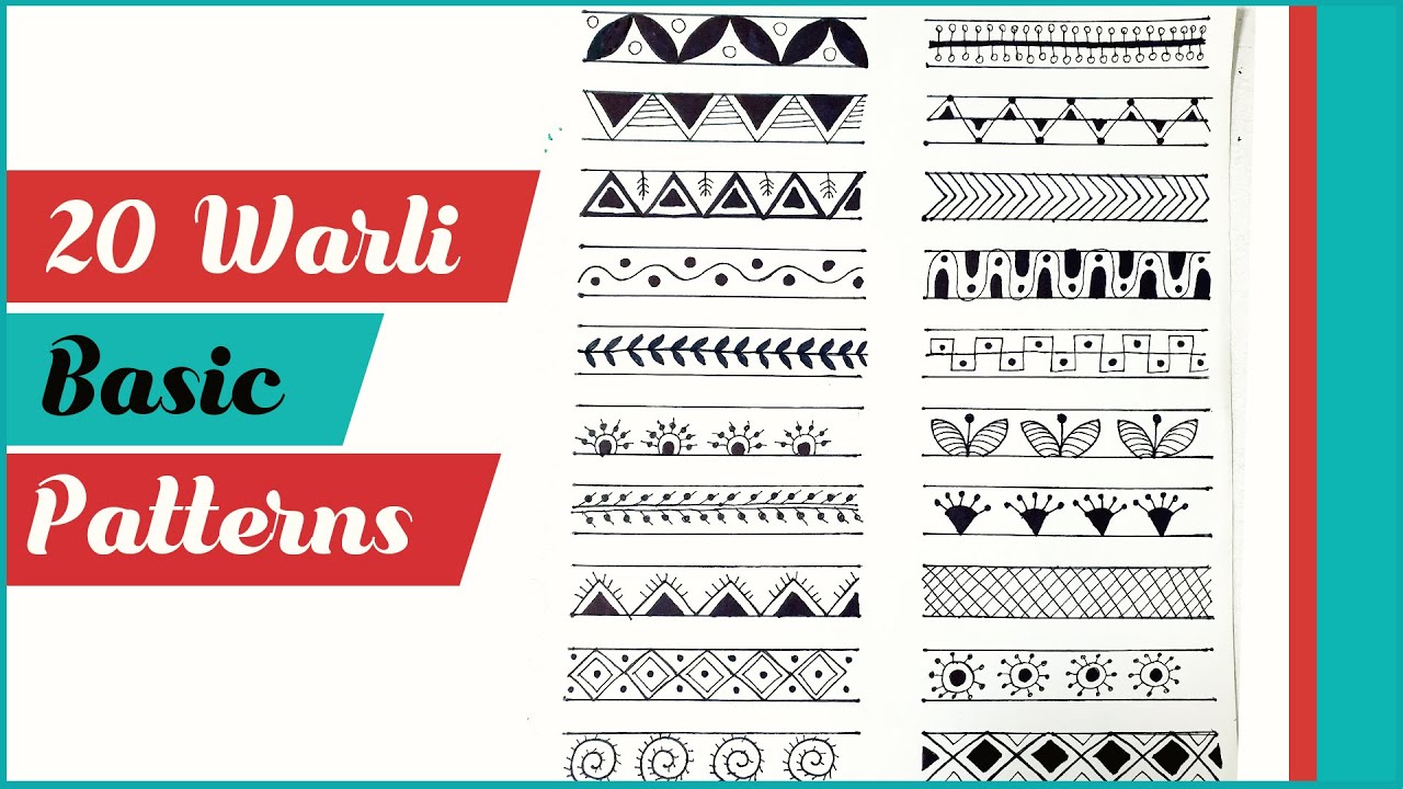 20 Warli Basic Patterns | Warli Art | Pattern Drawing - YouTube